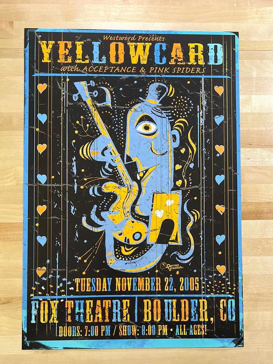 Yellowcard - 2005 Darren Grealish poster Boulder, CO Fox Theatre – Sold ...