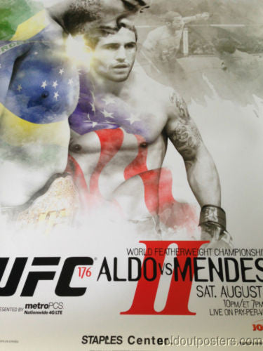UFC 176 - 2014 poster print Aldo vs. Mendes Staples Center MMA PPV ...
