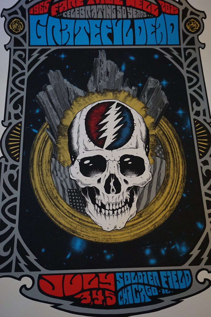 Grateful Dead - 2015 Alan Forbes Poster Chicago, IL Steal Your Face ...