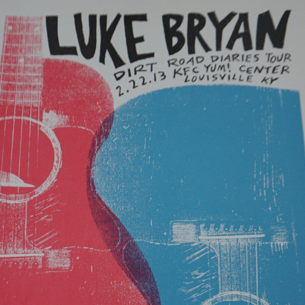 Luke Bryan - 2013 Print Mafia poster Louisville, KY KFC Yum Center ...