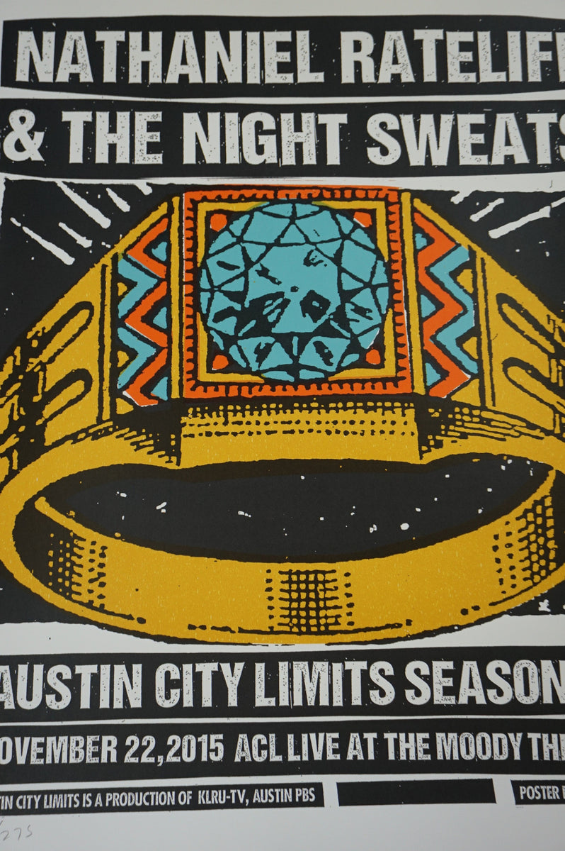 Nathaniel Rateliff & The Night Sweats - 2015 Print Mafia poster Austin ...