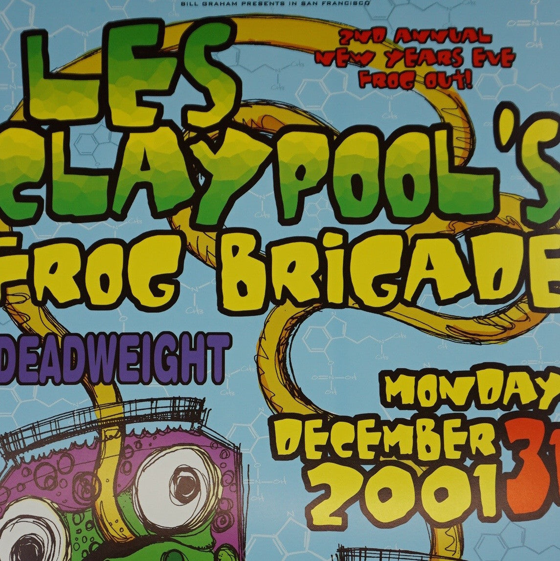 Les Claypool - 2001 Dawn Schaefer Bill Graham poster Fillmore San Fran ...