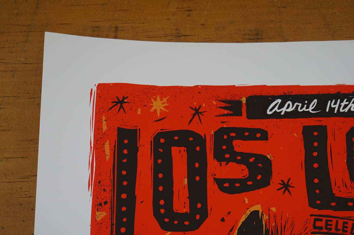 Los Lobos - 2014 Carlos Hernandez poster ACL Austin City Limits AP sig ...