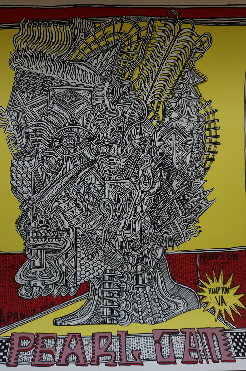 Pearl Jam - 2016 Zio Ziegler poster Hampton, VA Coliseum – Sold Out Posters