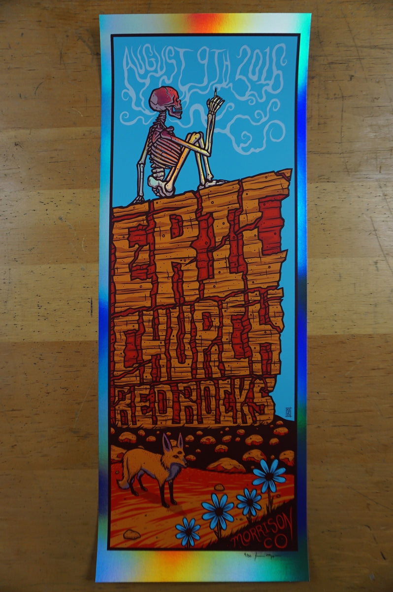 Eric Church - 2016 Jim Mazza poster Red Rocks Morrison, CO FOIL 8/9 ...