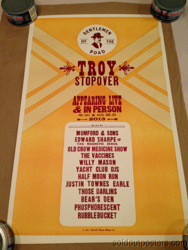 Mumford & Sons - 2013 GOTR Troy Hatch poster print gentlemen of the ro ...