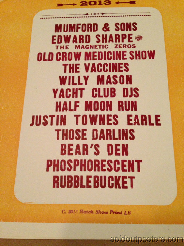 Mumford & Sons - 2013 GOTR Troy Hatch poster print gentlemen of the ro ...