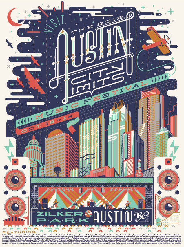 Austin City Limits Festival - 2012 Anderson Design Group ACL poster Zi ...