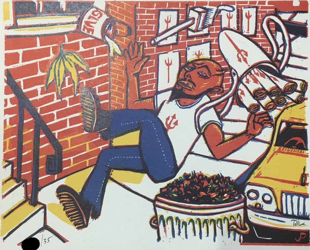 Devil Problems - Jim Pollock poster carve print repeat Bottleneck ...