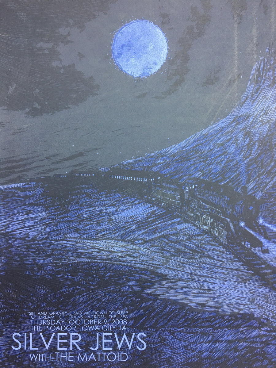 Silver Jews - 2008 Daniel Danger poster Iowa City, IA The Picador ...