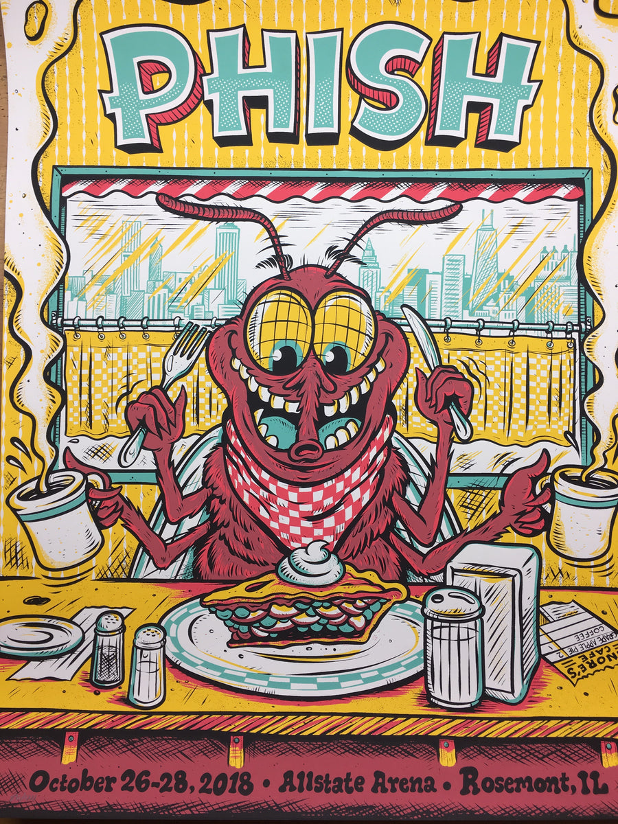 Phish - 2018 Phil Guy poster Rosemont, IL Allstate Arena – Sold Out Posters