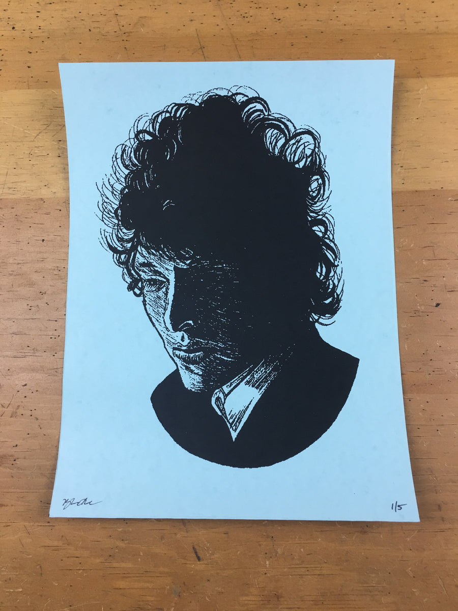 Bob Dylan The Rolling Stone - 2014 Brian Methe Art Print Blue Variant ...