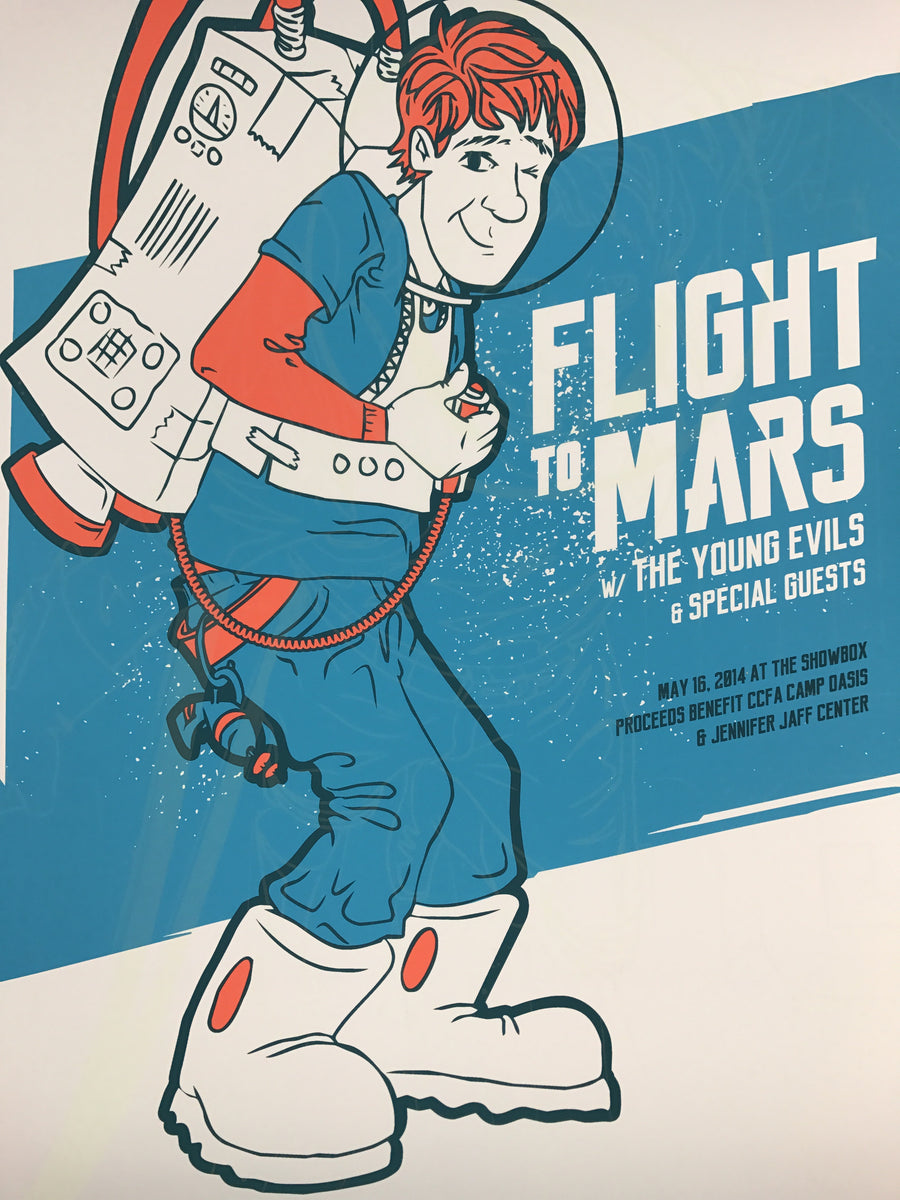 Flight to Mars - 2014 Dumbgun poster Seattle, WA Showbox – Sold Out Posters
