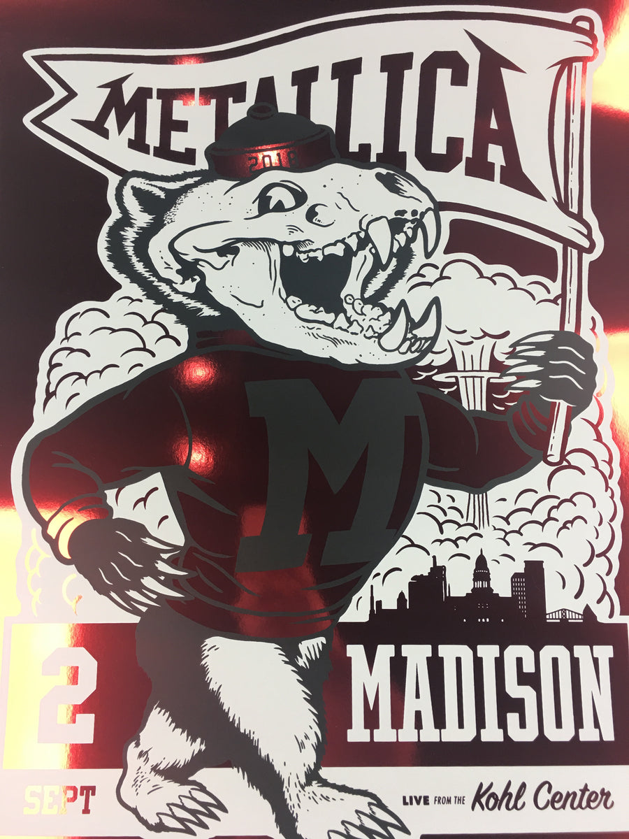 Metallica - 2018 Ames Design Poster Madison, WI Kohl Center Arena FOIL ...