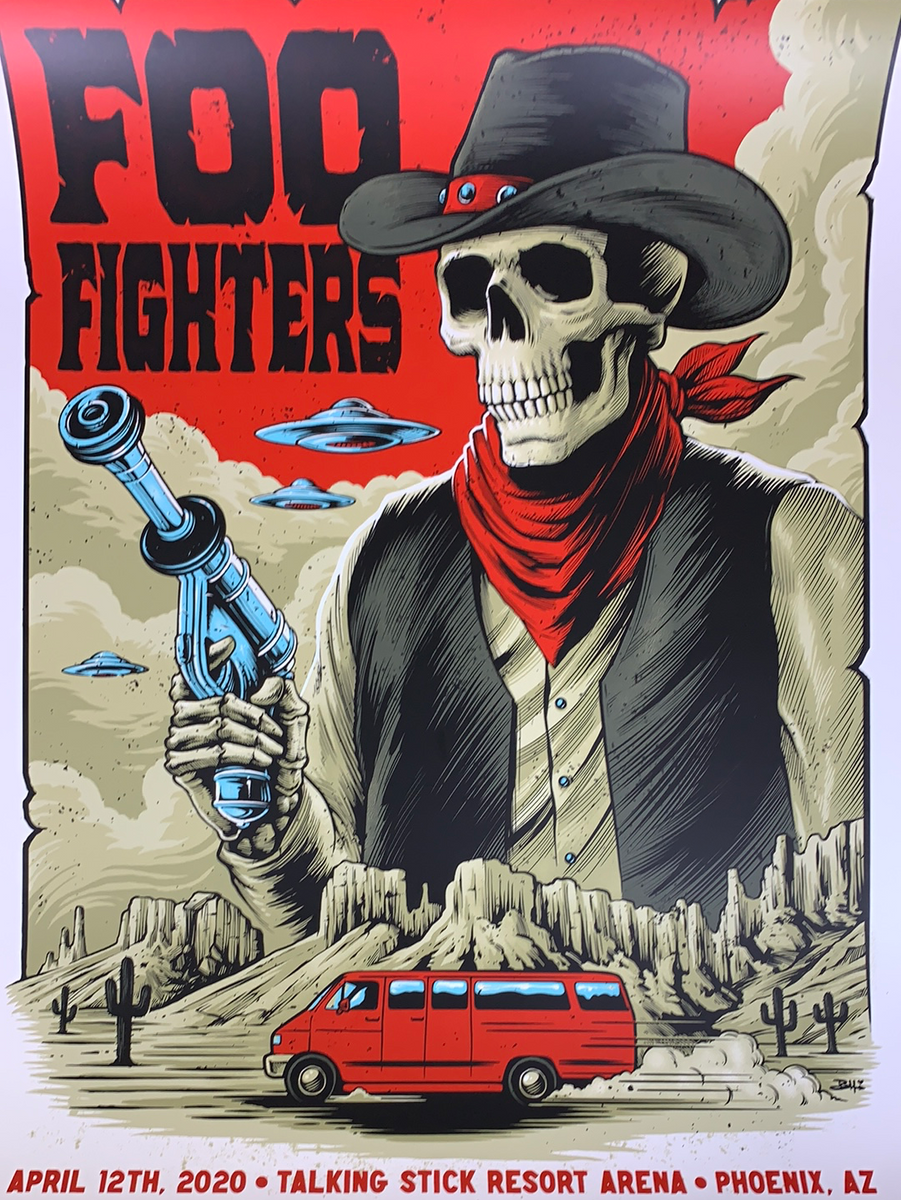 Foo Fighters - 2020 Brandon Heart poster Phoenix, AZ – Sold Out Posters