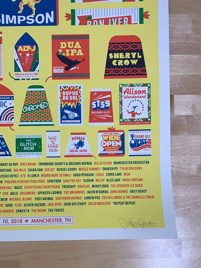 Bonnaroo - 2018 Mike Davis poster Manchester, TN – Sold Out Posters
