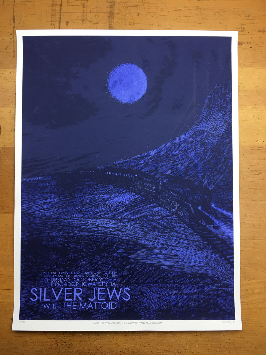 Silver Jews - 2008 Daniel Danger poster Iowa City, IA The Picador ...