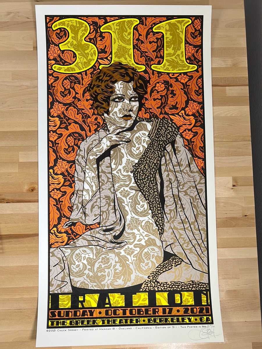 311 - 2021 Chuck Sperry poster The Greek Berkeley, CA reg – Sold Out ...