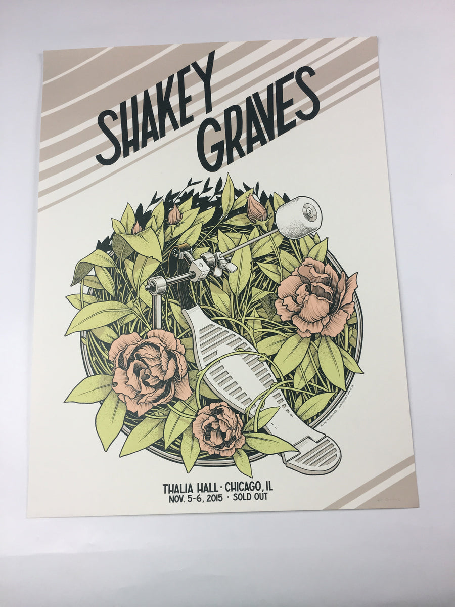 Shakey Graves - 2015 Justin Santora Poster Chicago, IL Thalia Hall ...