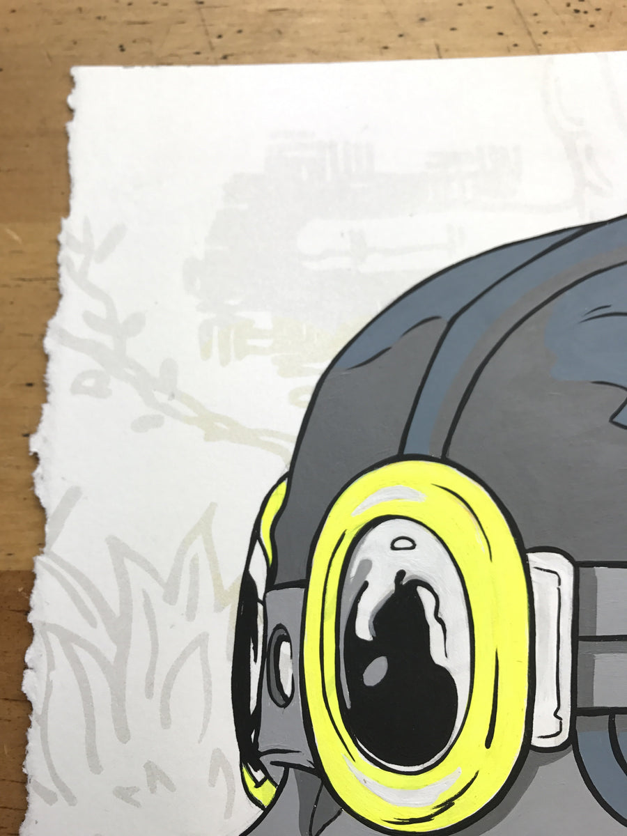 Fly Boy - 2016 Hebru Brantley ORIGINAL painting Beyond Kirby Flyboy ...