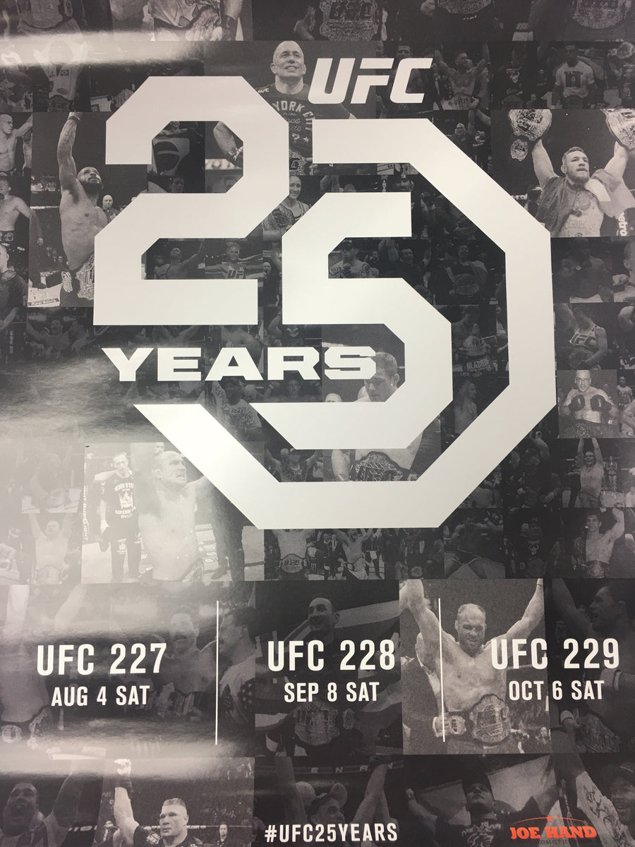 UFC 25 Years - 2018 Poster 227, 228, 229 – Sold Out Posters