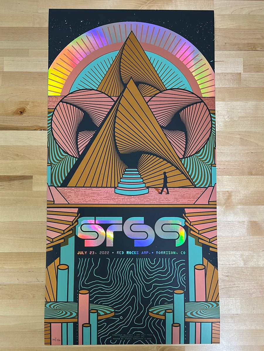 STS9 - 2022 Status Serigraph poster FOIL Red Rocks Morrison, CO 7/23 ...