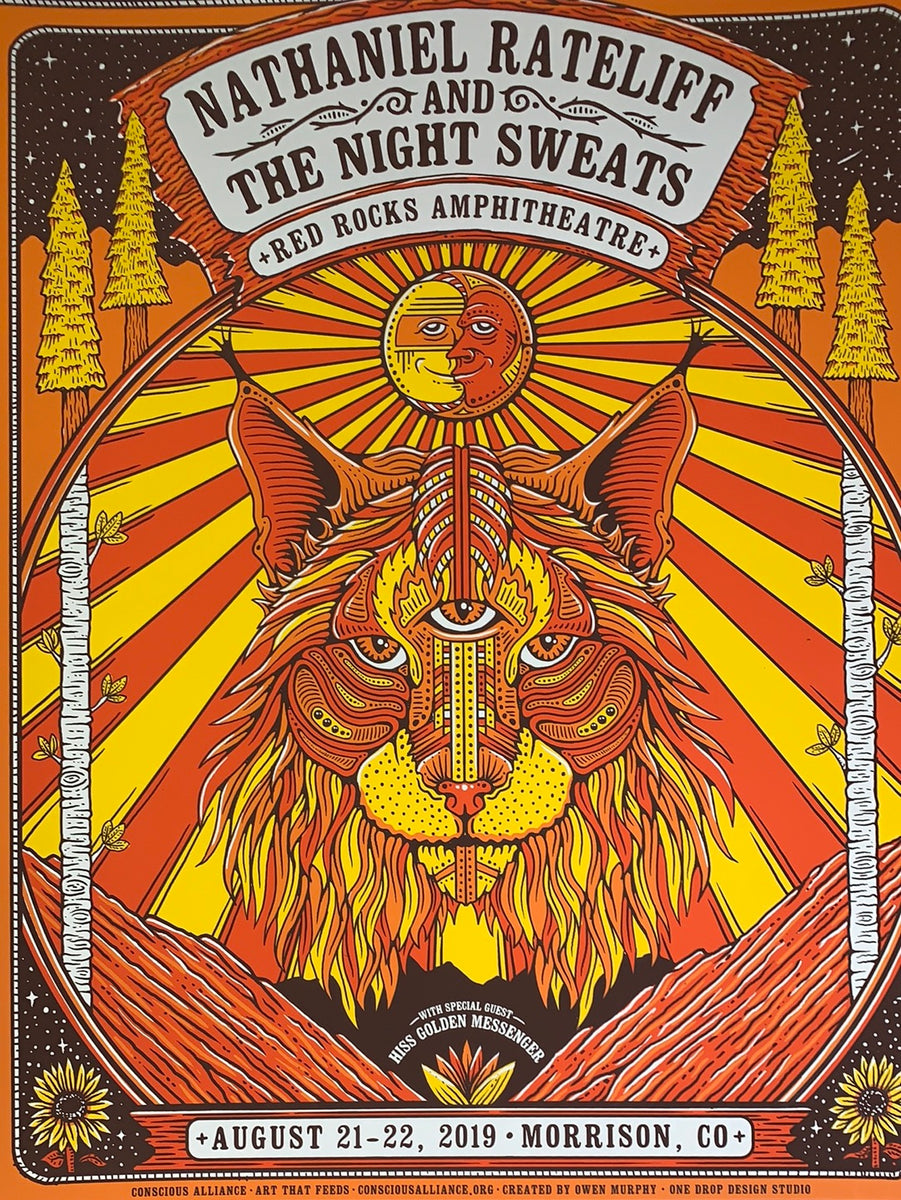 Nathaniel Rateliff - 2019 Owen Murphy poster Red Rocks Morrison, CO ...