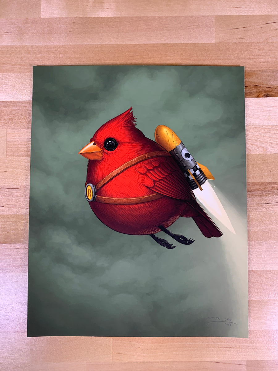 Fat Bird - 2020 Mike Mitchell poster Rocketbird Variant Cardinal – Sold ...