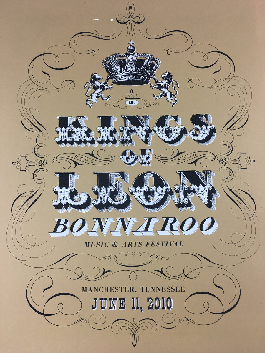 Kings of Leon - 2010 Kilroe Ibanez Bonnaroo poster music festival ...