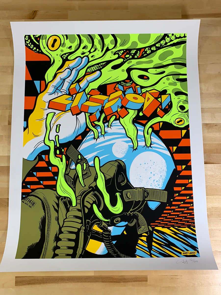 Pearl Jam - 2018 Ames Design poster S/N Lisbon, PRT Passeio Maritimo d ...