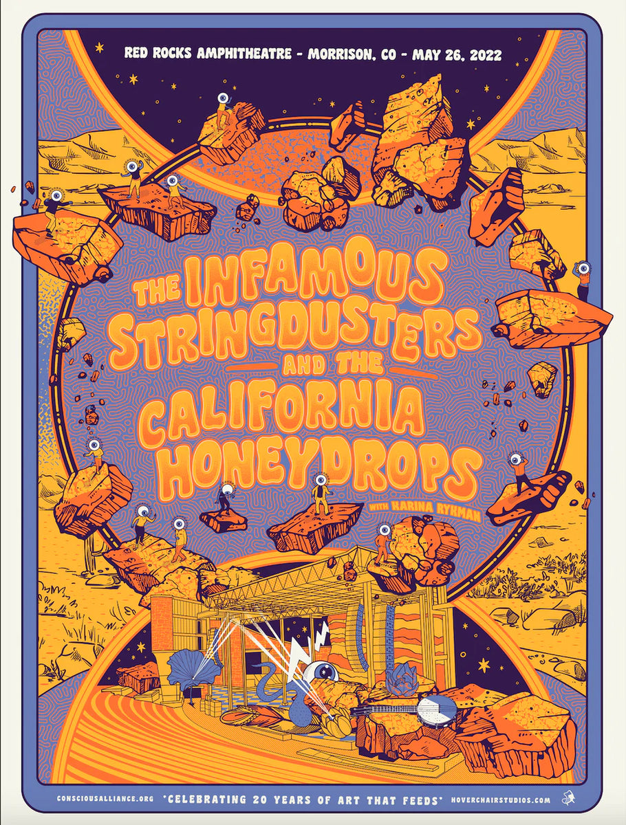 The Infamous Stringdusters - 2022 Hoverchair poster Red Rocks Morrison ...