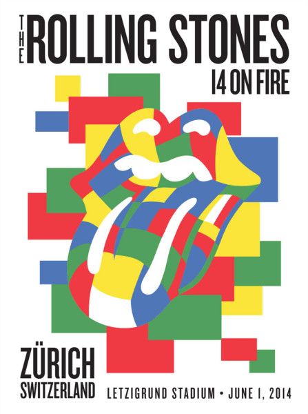 Rolling Stones - 2014 official poster Zurich, Switzerland #2 – Sold Out ...